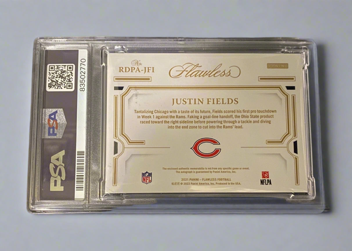 Justin Fields - 2021 Flawless Rookie Dual Patch Autograph 4/20 PSA Gra ...